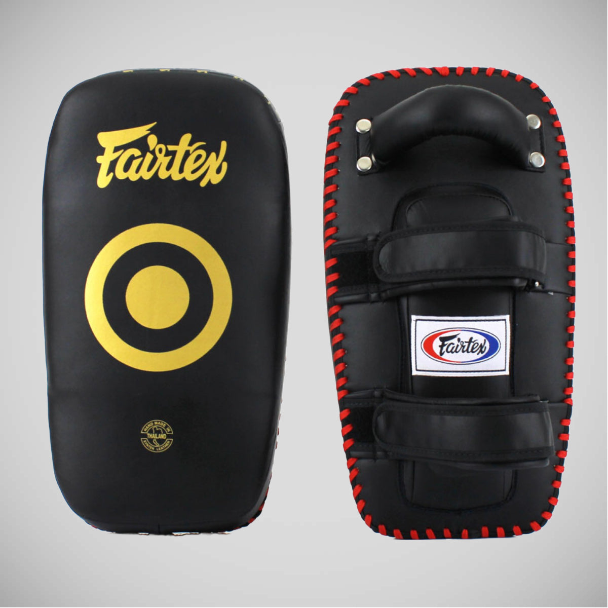 Fairtex KPLC5 Light Weight Thai Kick Pads Black/Gold from Made4Fighters
