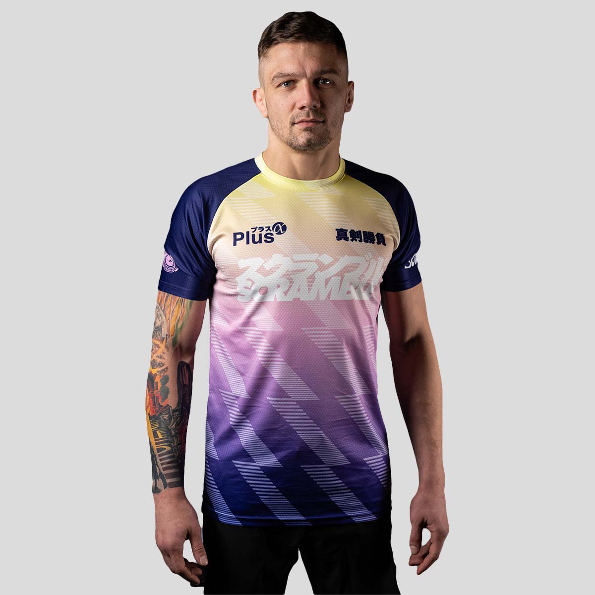 Scramble Dorai Training Top Purple/Yellow from Made4Fighters