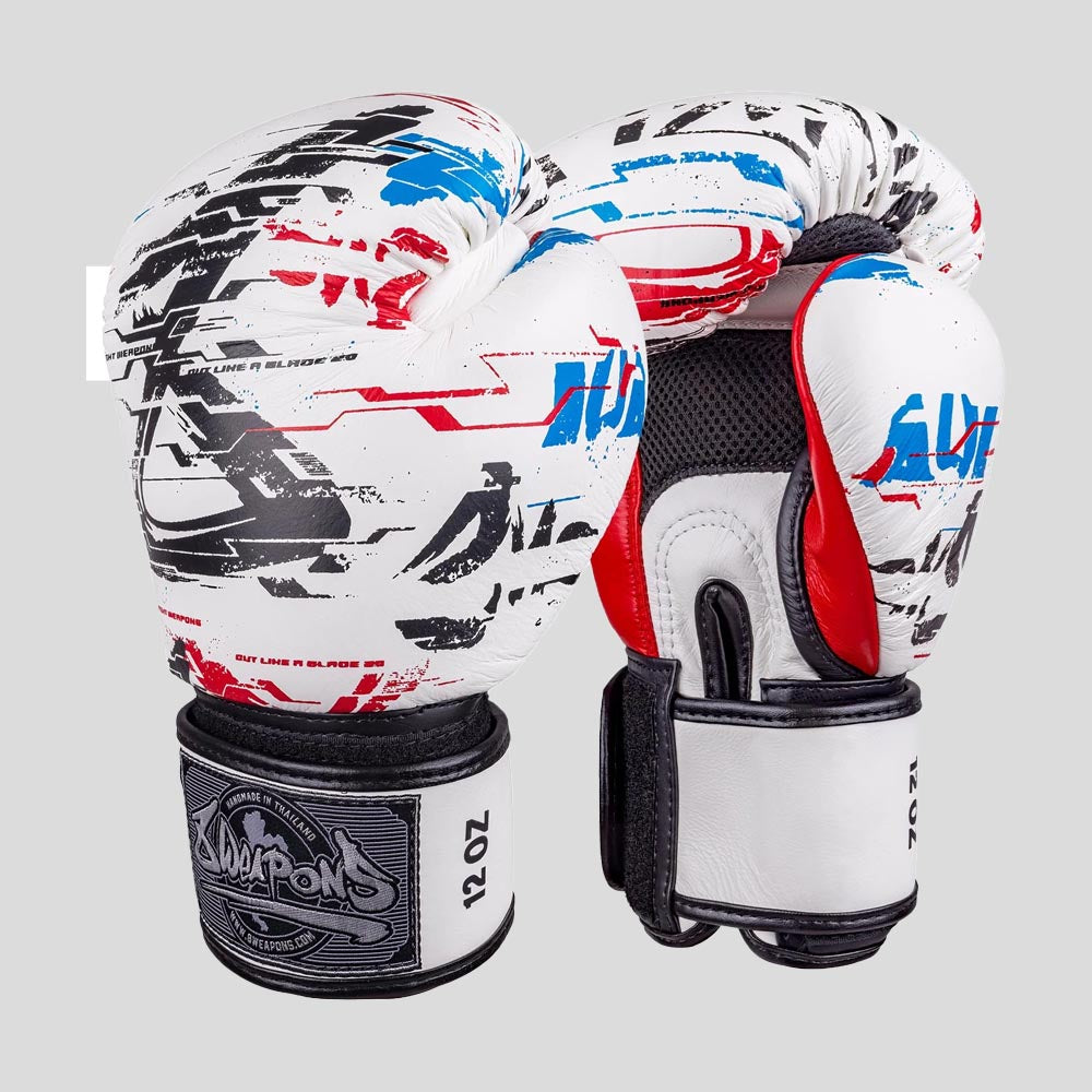 8 Weapons Cut Like a Blade 2.0 Boxing Gloves White from Made4Fighters
