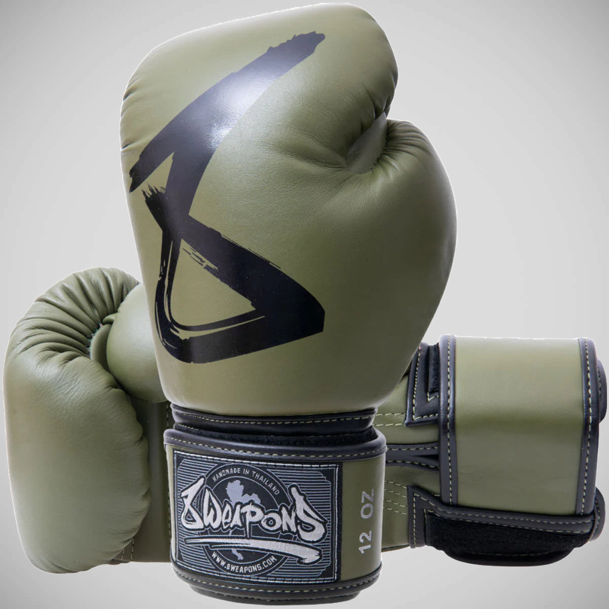 8 Weapons Big 8 Premium Boxing Gloves Olive from Made4Fighters