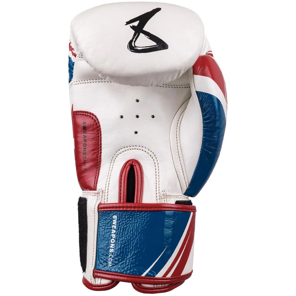 8 Weapons Shift Boxing Gloves White/Navy/Red – Made4Fighters