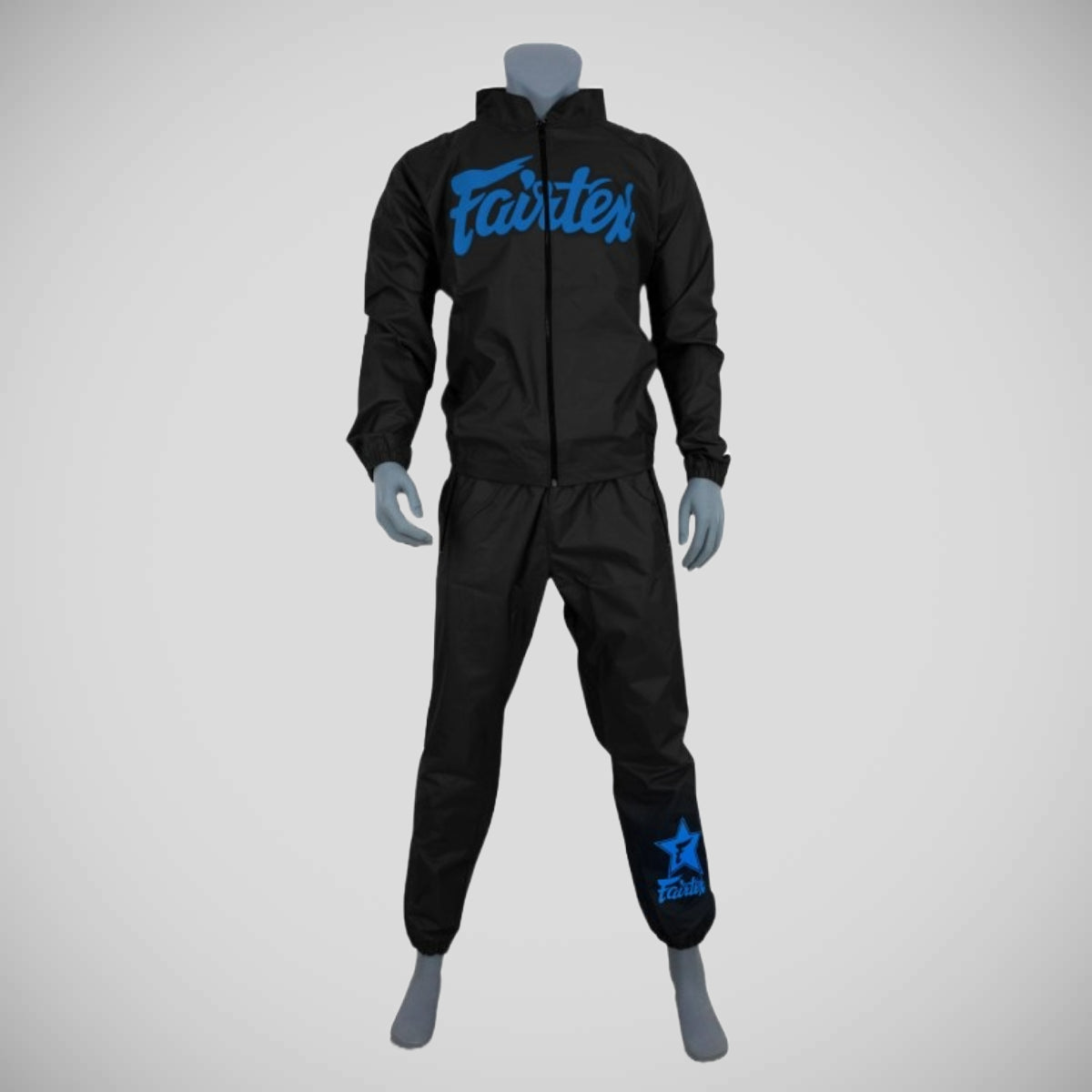 Fairtex VS3 Vinyl Sweatsuit Black/Blue from Made4Fighters
