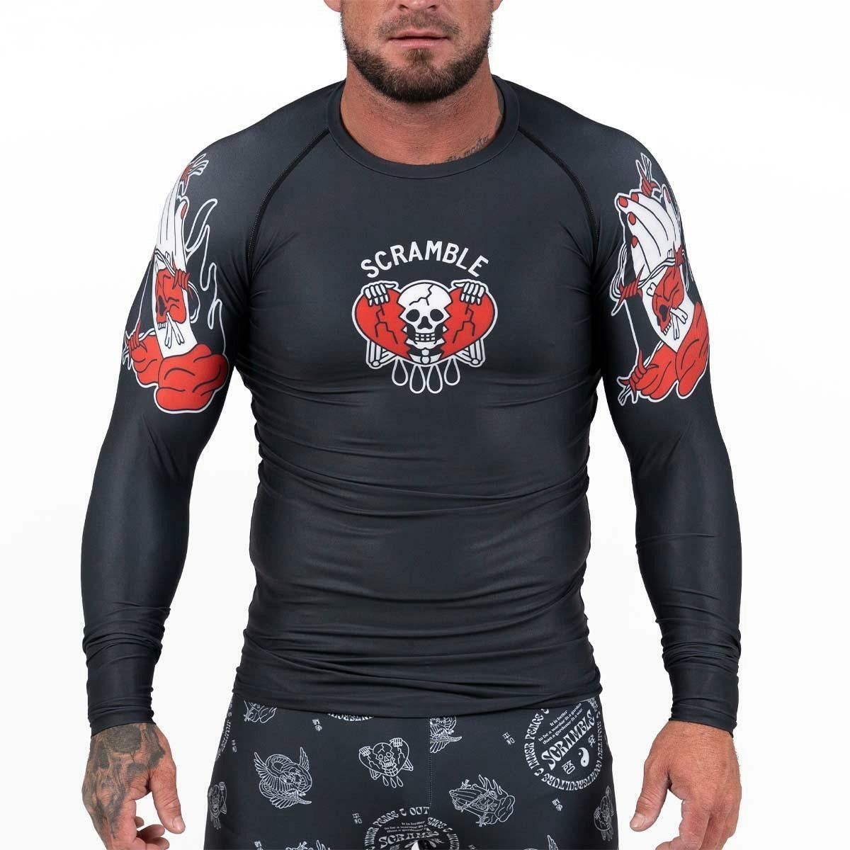 Black Scramble Peace and Violence Rash Guard from Made4Fighters