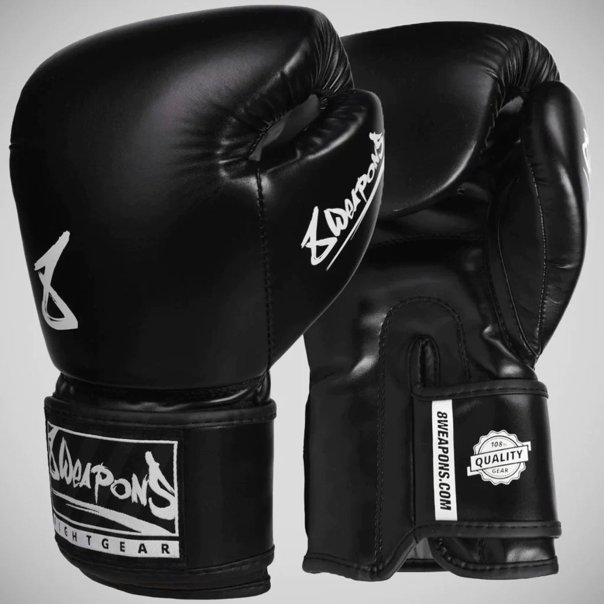8 Weapons Pure Boxing Gloves Black/White from Made4Fighters