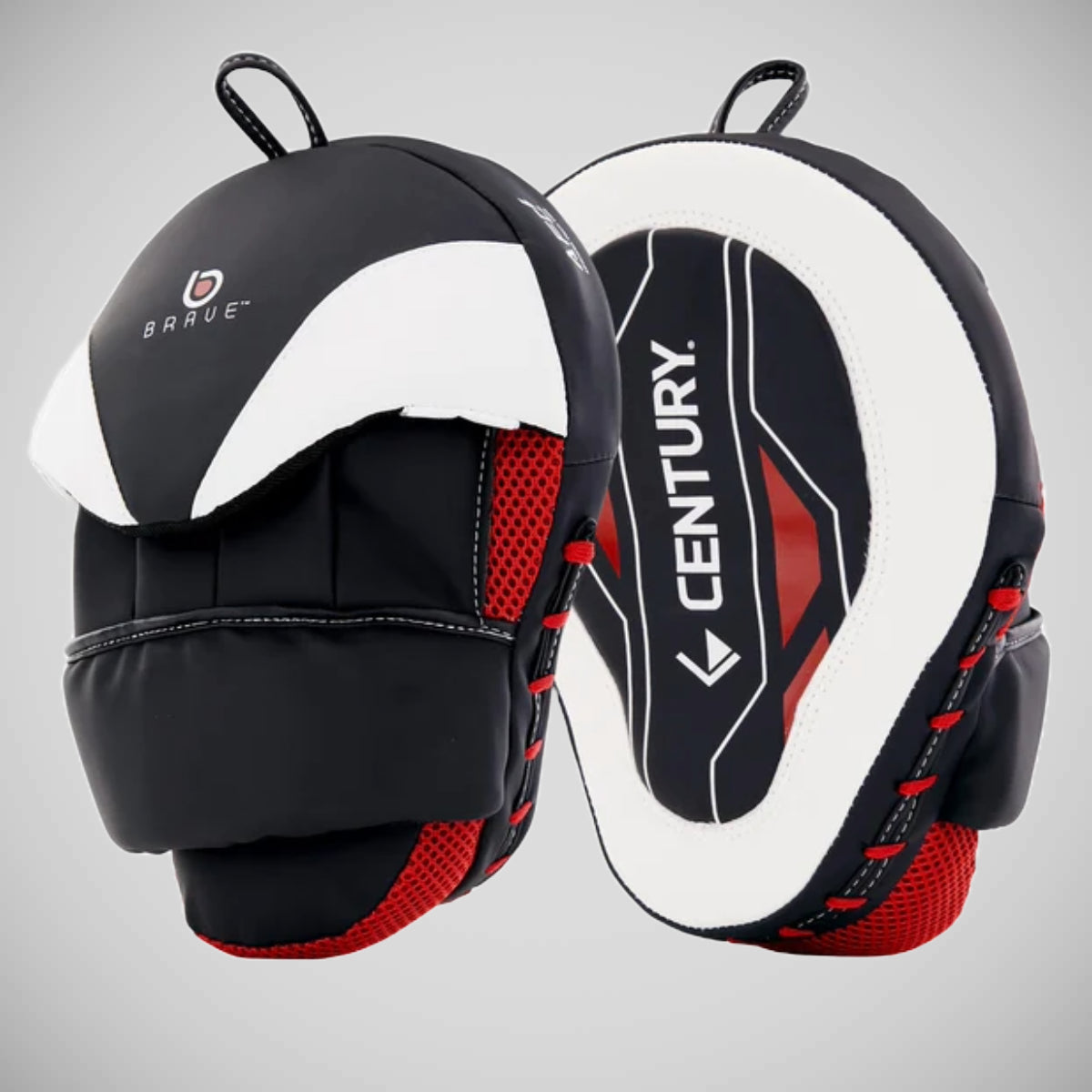 Century Brave IV Gel Punch Mitts noir / blanc / rouge de Made4fighters ...