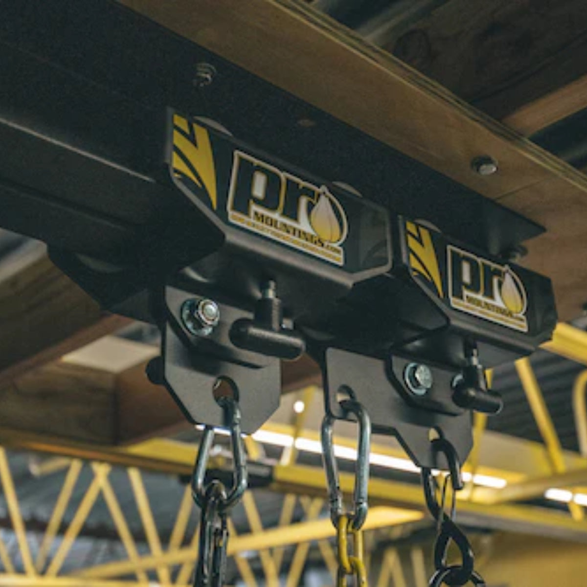 Black/Yellow Pro Mountings IB-010 I-Beam Roller Mount from Made4Fighters