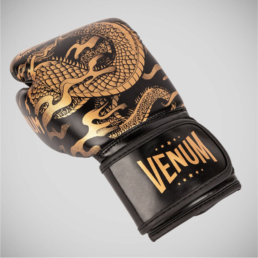 Venum Dragon's Flight Boxing Gloves Black/Bronze from Made4Fighters