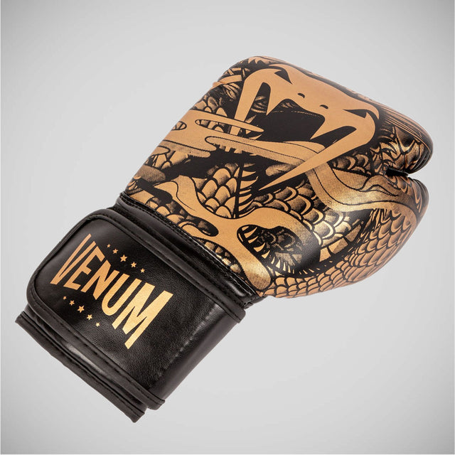 Venum Dragon's Flight Boxing Gloves Black/Bronze from Made4Fighters