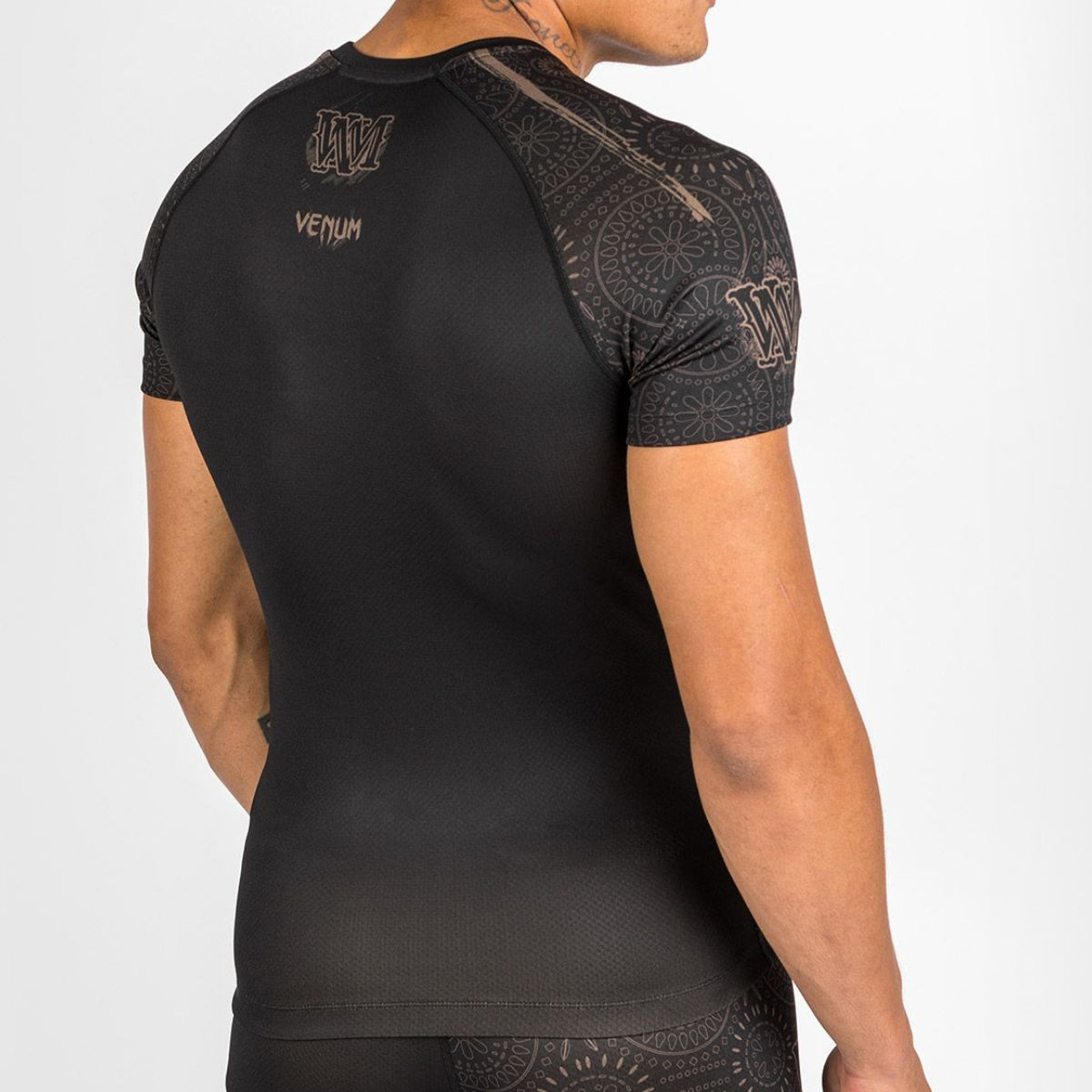 Venum Santa Muerte Dark Side Short Sleeve Rash Guard Black/Brown from ...