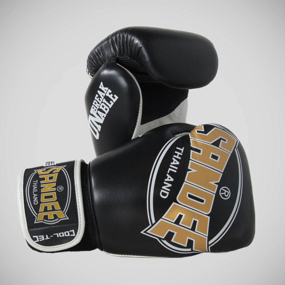 Sandee Cool-Tec 3-Tone Boxing Gloves Black/Gold/White from Made4Fighters