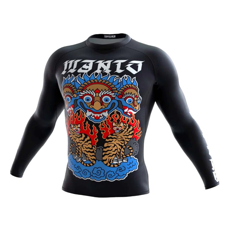 Manto Tigers Long Sleeve Rash Guard Black from Made4Fighters