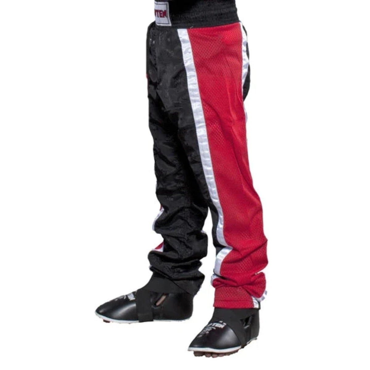 Top Ten Adult Mesh Kickboxing Pants Black/Red from Made4Fighters