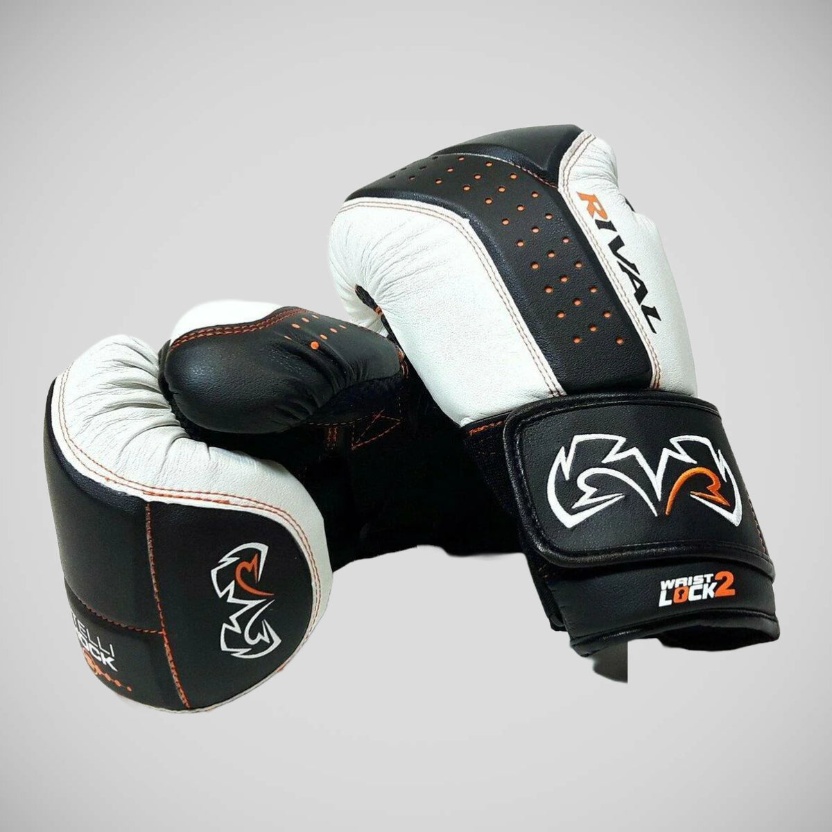 Rival RB10 Guantes de bolsa Intelli-Shock Black/White de Made4Fighters