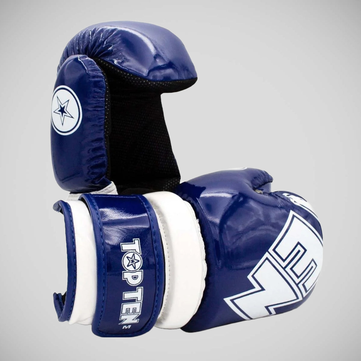 Top Ten Glossy Block Pointfighter Gloves Blue/White from Made4Fighters