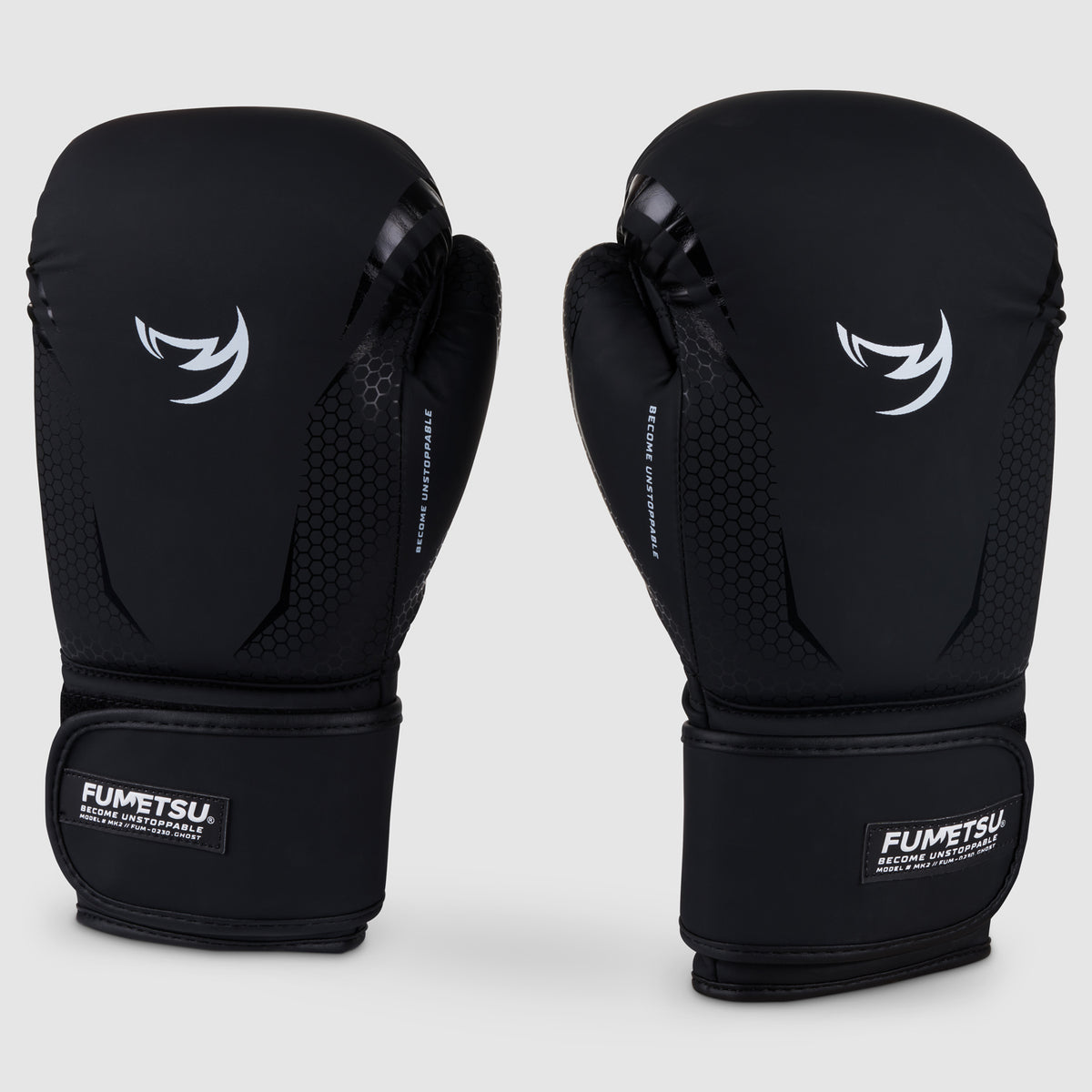 Fumetsu Ghost MK2 Boxing Gloves Black/Black from Made4Fighters