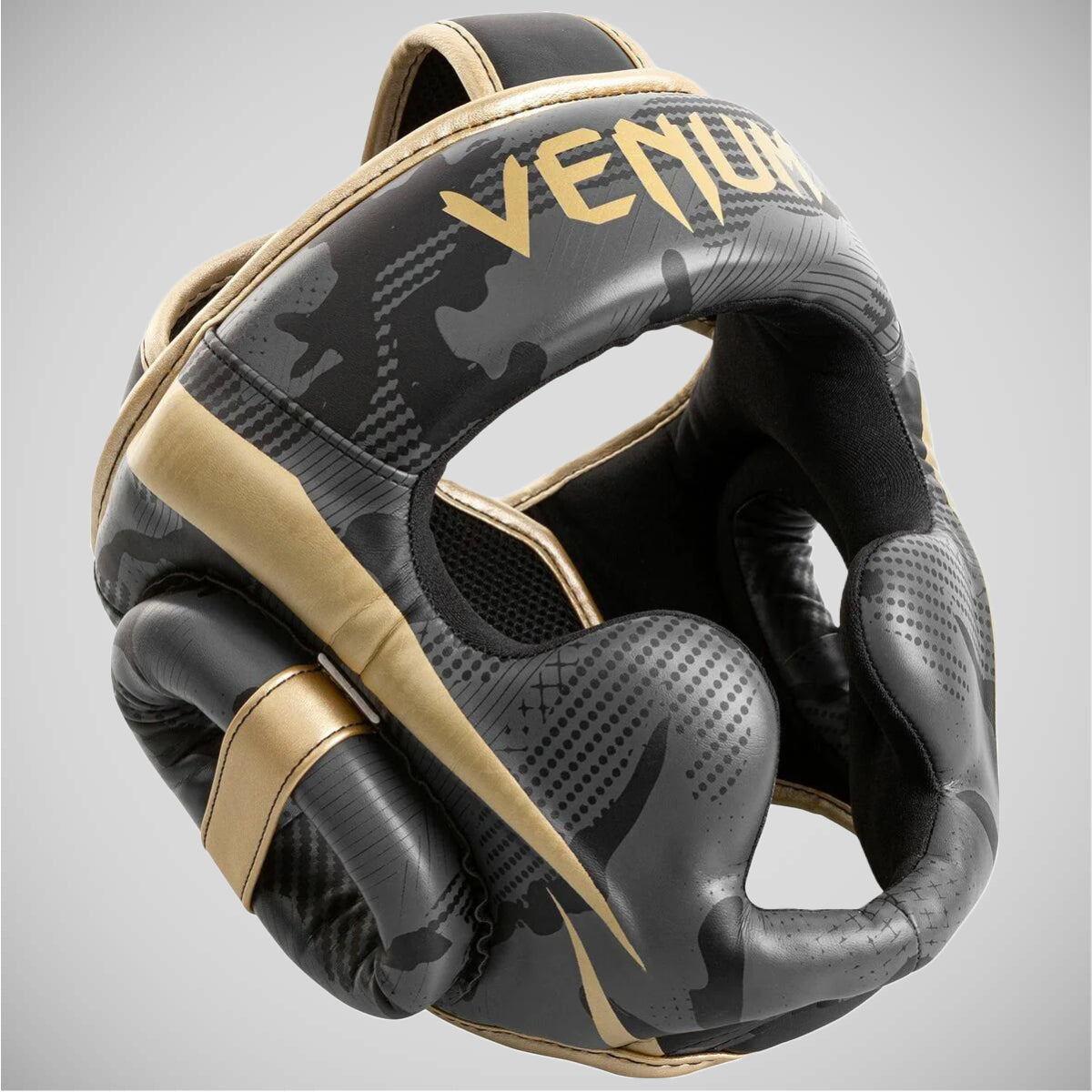 Venum Elite Head Guard Dark Camo/Gold from Made4Fighters