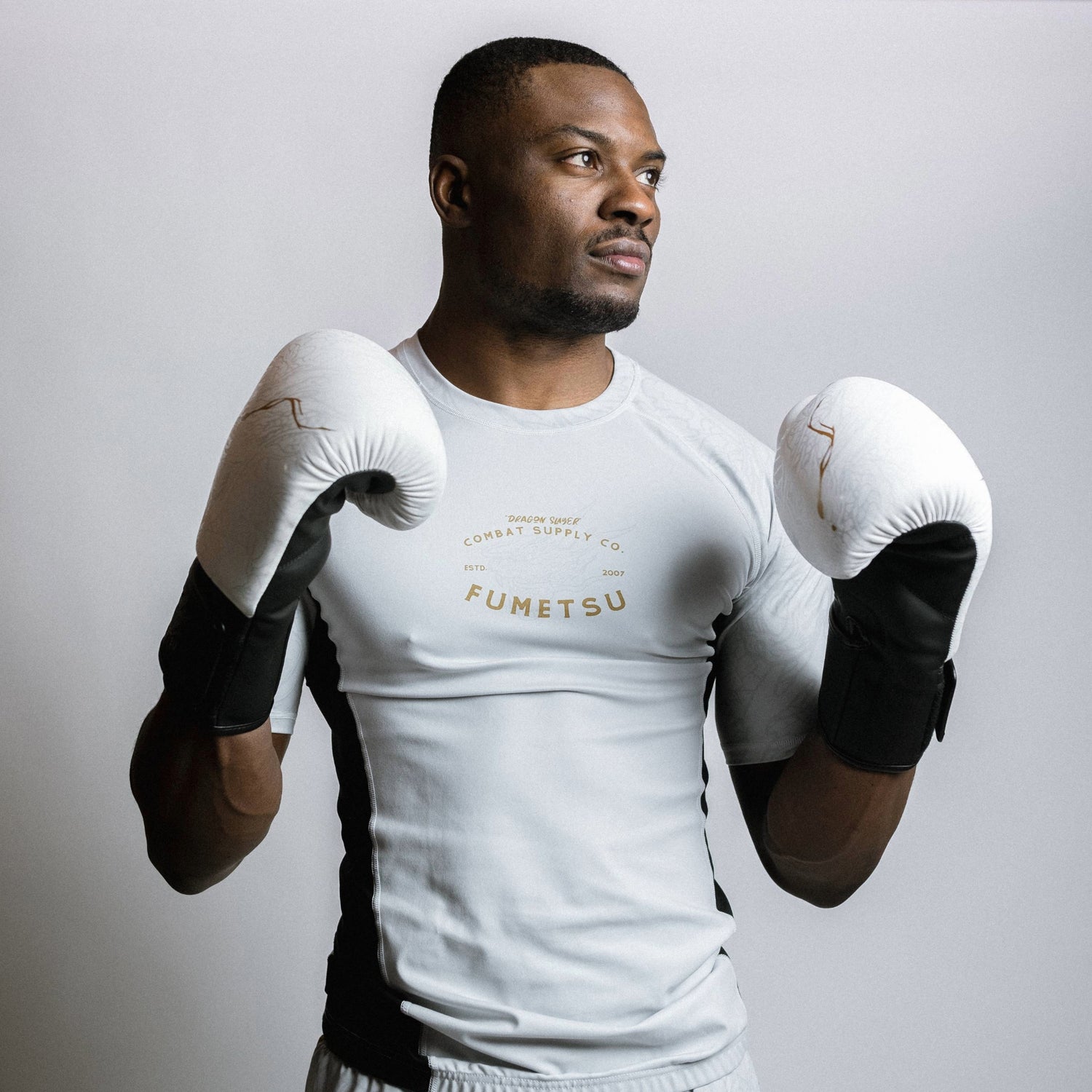 Fumetsu Dragon Slayer Short Sleeve Rash Guard White/Black/Gold from ...