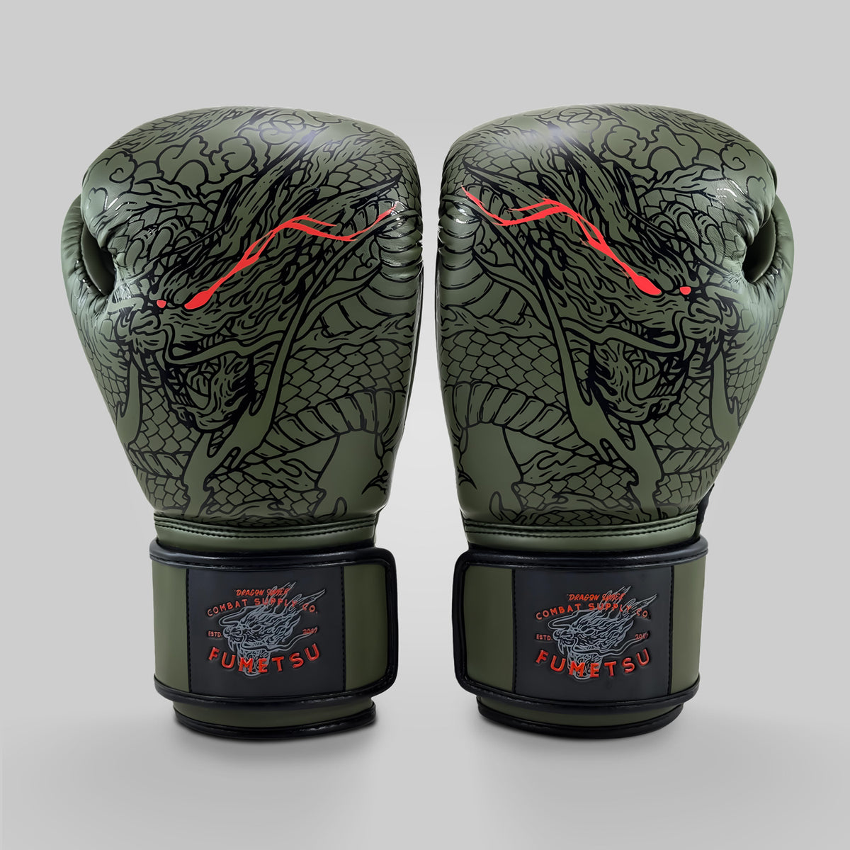 Fumetsu Dragon Slayer Boxing Gloves Khaki/Orange from Made4Fighters