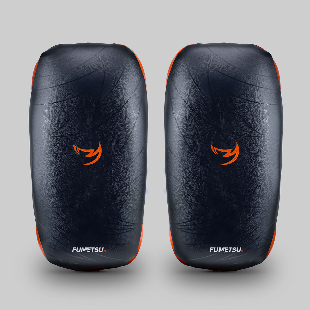 Fumetsu Icon Thai Pads Black/Orange from Made4Fighters
