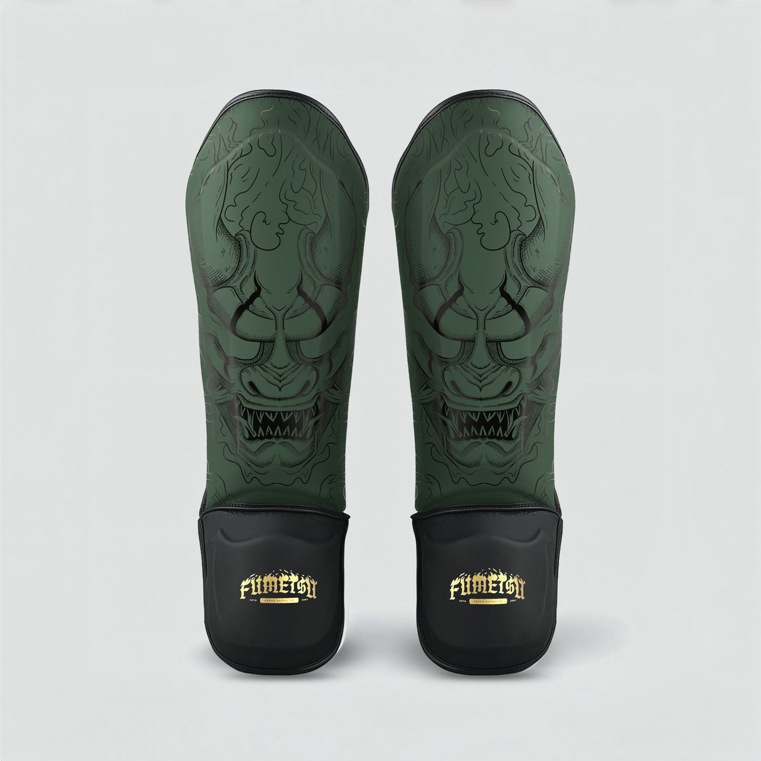 Fumetsu Oni Shin Guards Khaki/Black/Gold from Made4Fighters