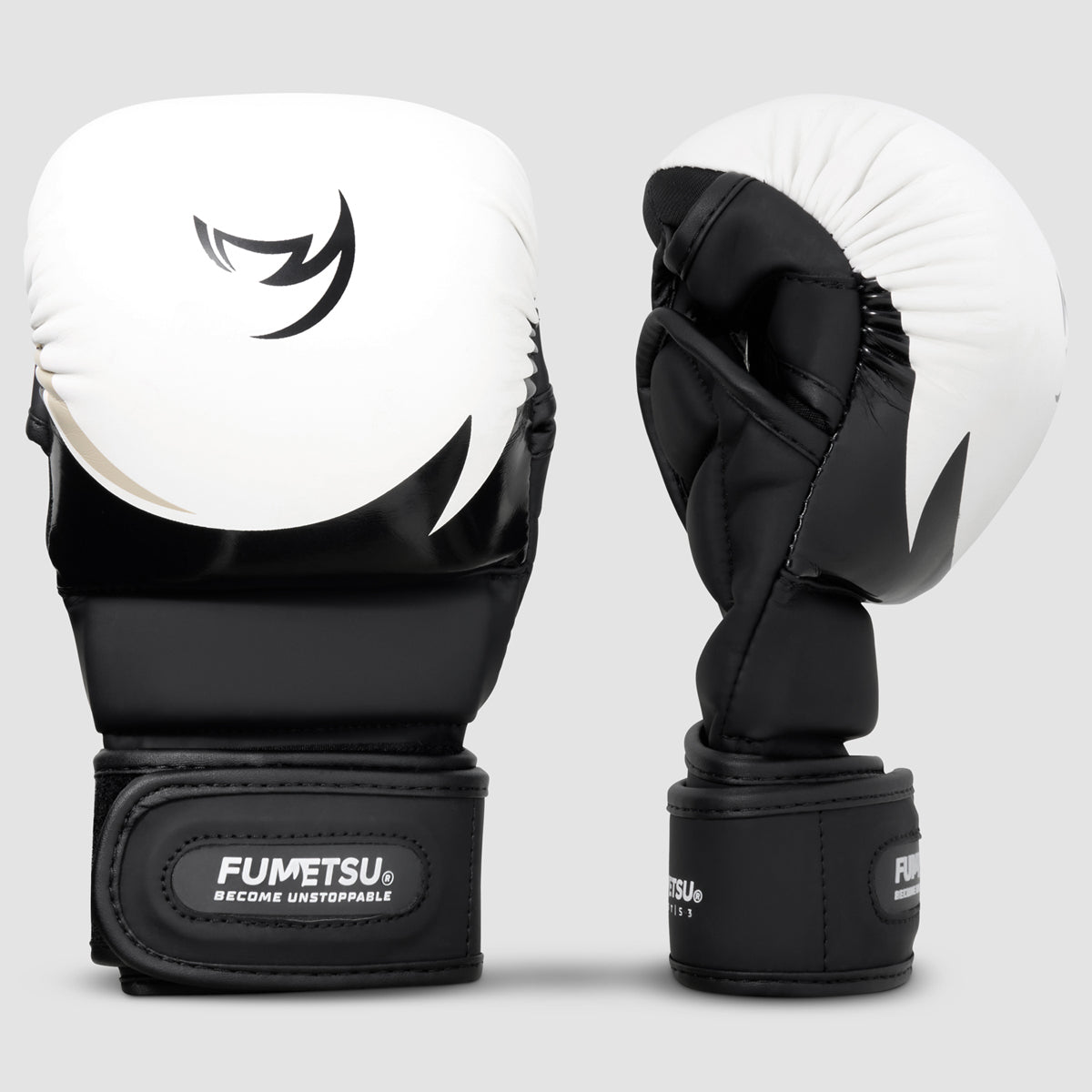 Fumetsu Ghost S3 MMA Sparring Gloves White/Black/Grey from Made4Fighters