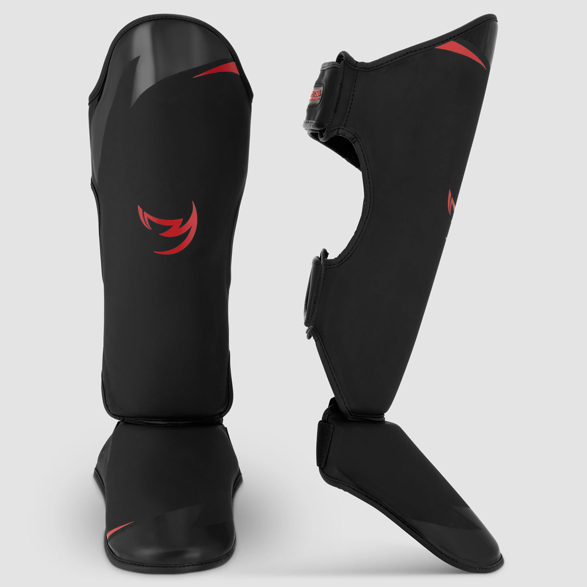 Fumetsu Ghost S3 Thai Shin Guards Black/Red from Made4Fighters