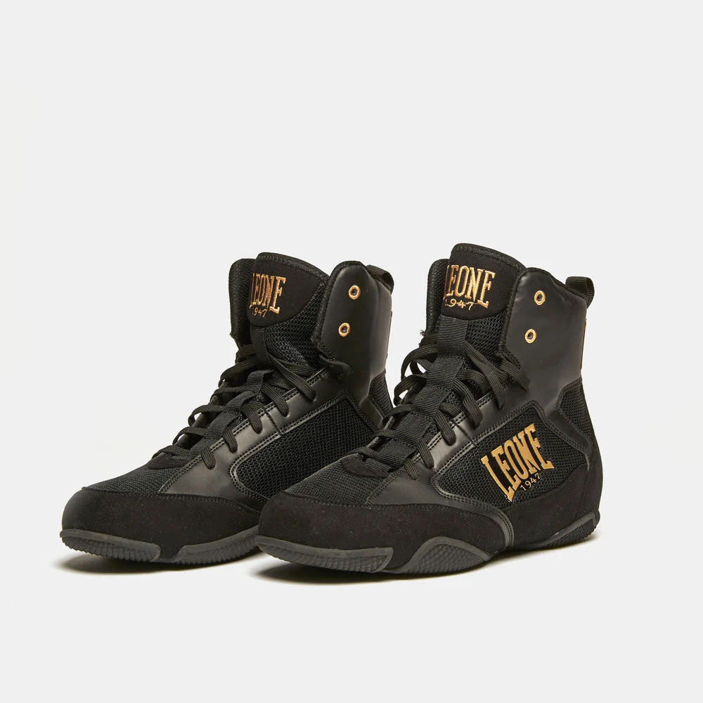 Leone Premium Boxing Shoes Black from Made4Fighters
