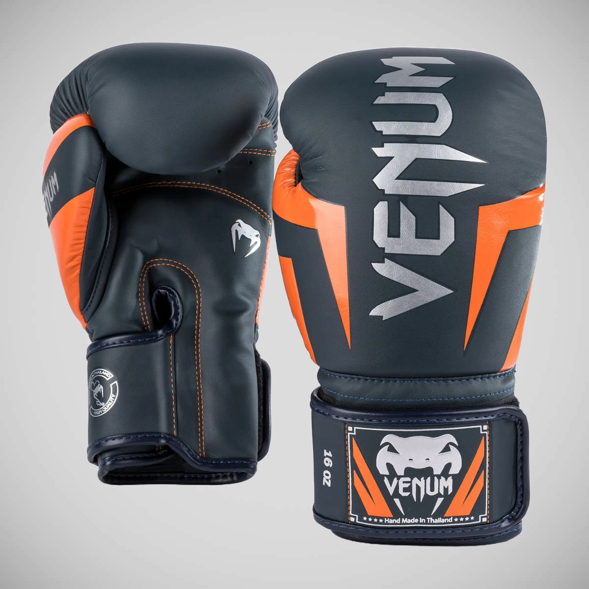 Venum Elite Boxing Gloves Navy/Silver/Orange from Made4Fighters