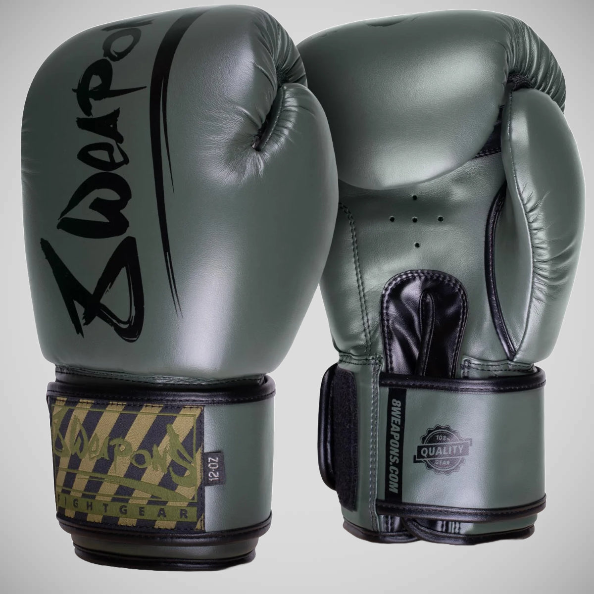 8 Weapons Unlimited 2.0 Boxing Gloves Olive/Black from Made4Fighters