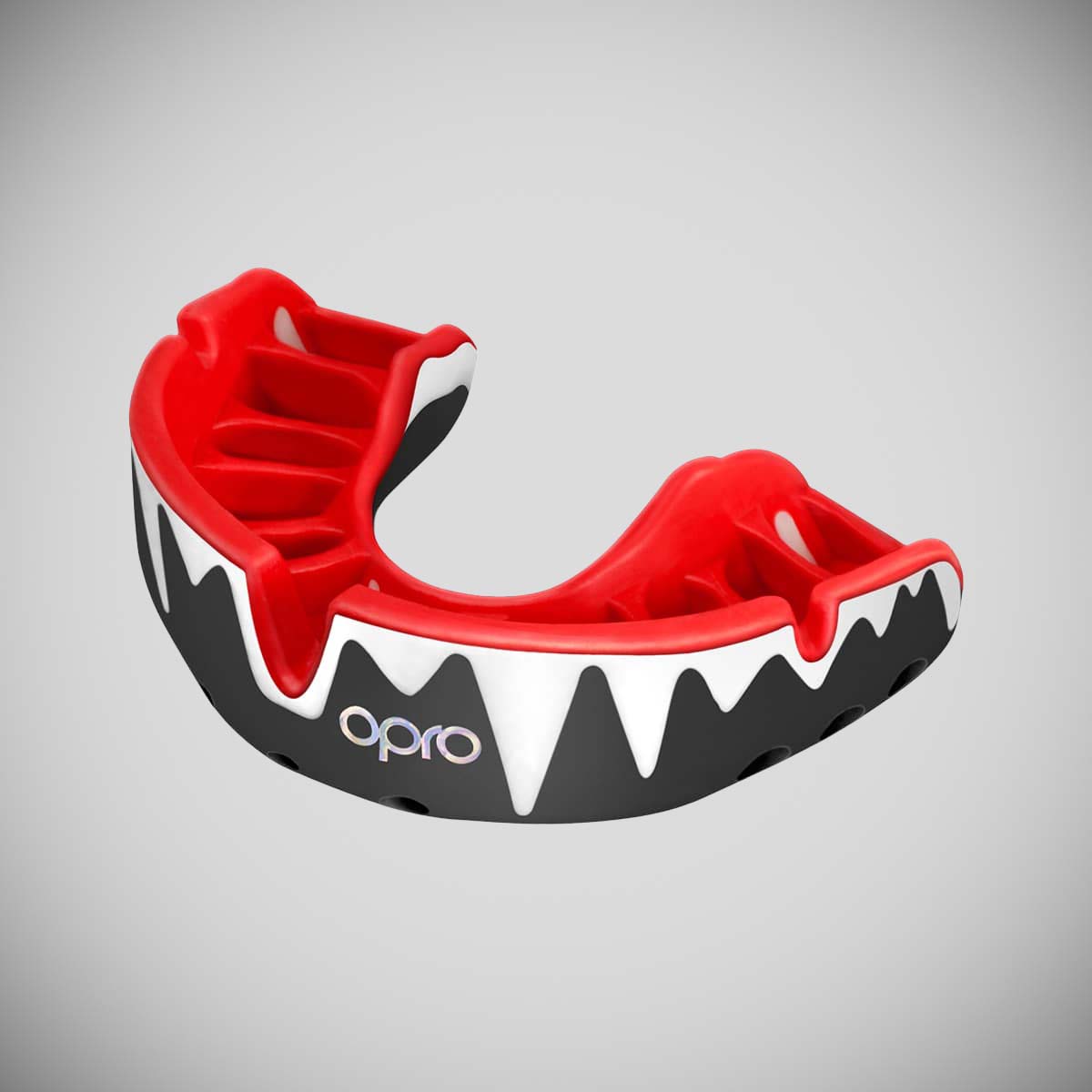 Opro Platinum Fangz Auto-fit du garde-bouche noir / blanc / rouge de ...