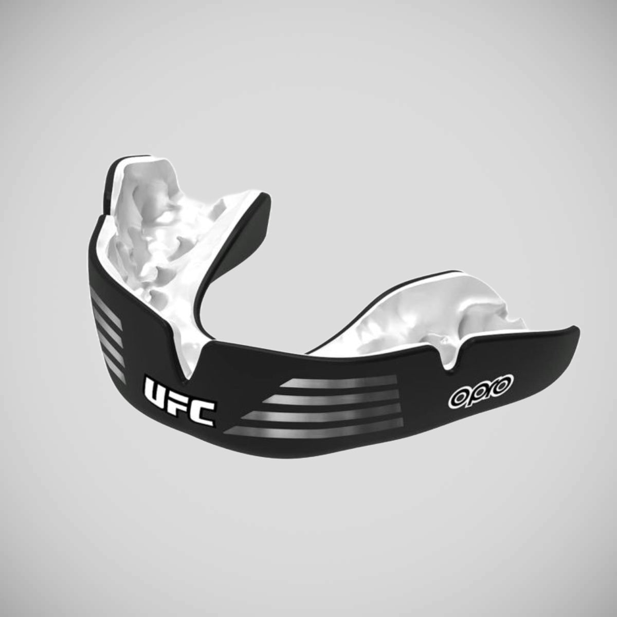 Opro UFC Instant Custom-Fit Mouth Guard Silver/Black from Made4Fighters