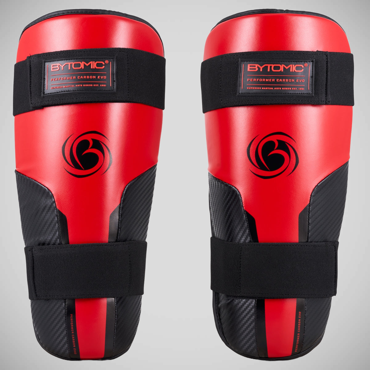 Bytomic Performer Carbon Evo Shin Guards Red/Black from Made4Fighters