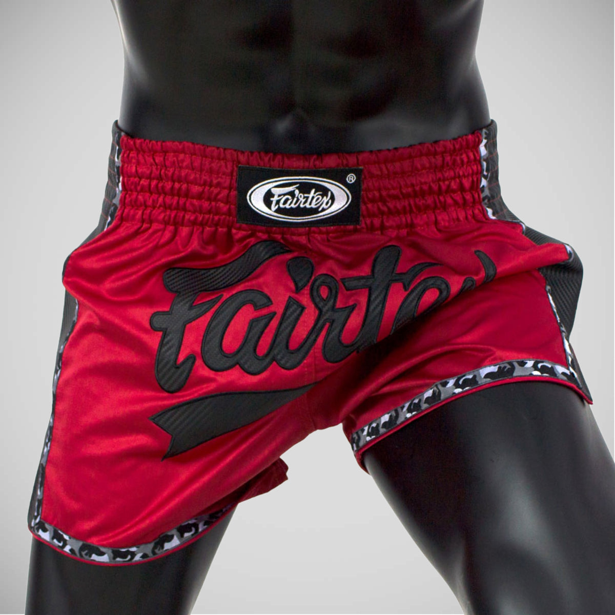 Fairtex BS1703 Slim Cut Muay Thai Shorts Red/Black from Made4Fighters