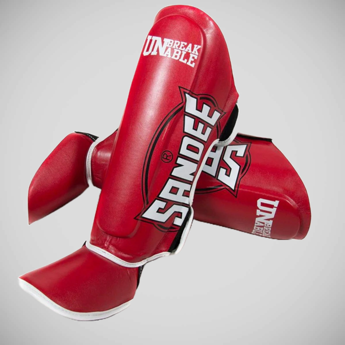 Sandee Cool-Tec Boot Shin Guards Red/White/Blackfrom Made4Fighters