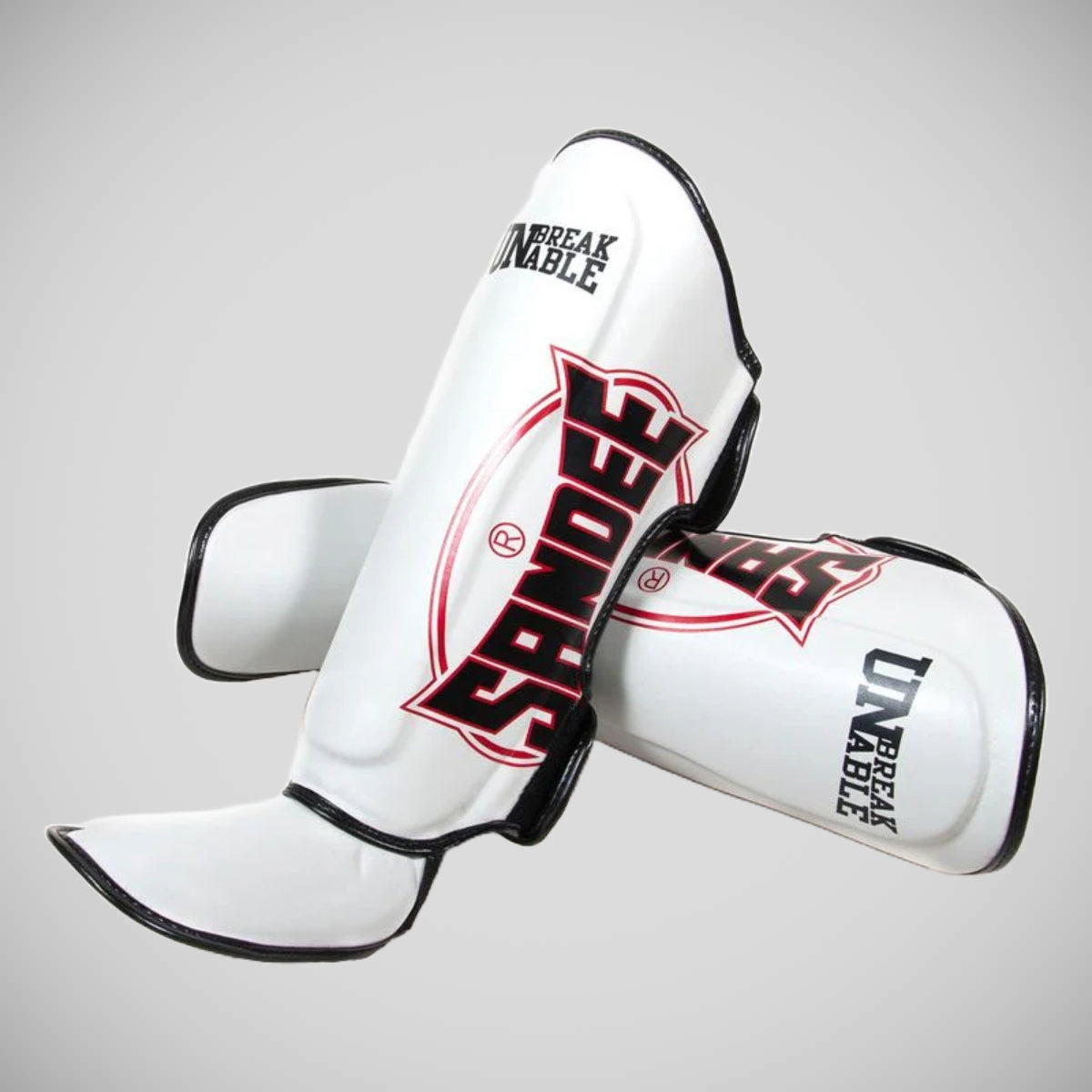 Sandee Cool-Tec Boot Shin Guards White/Black/Red from Made4Fighters