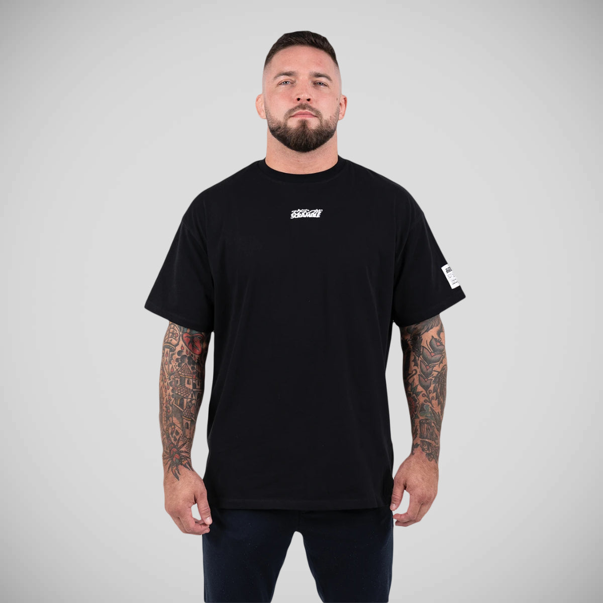 Scramble Logo Oversized Tee Black from Made4Fighters