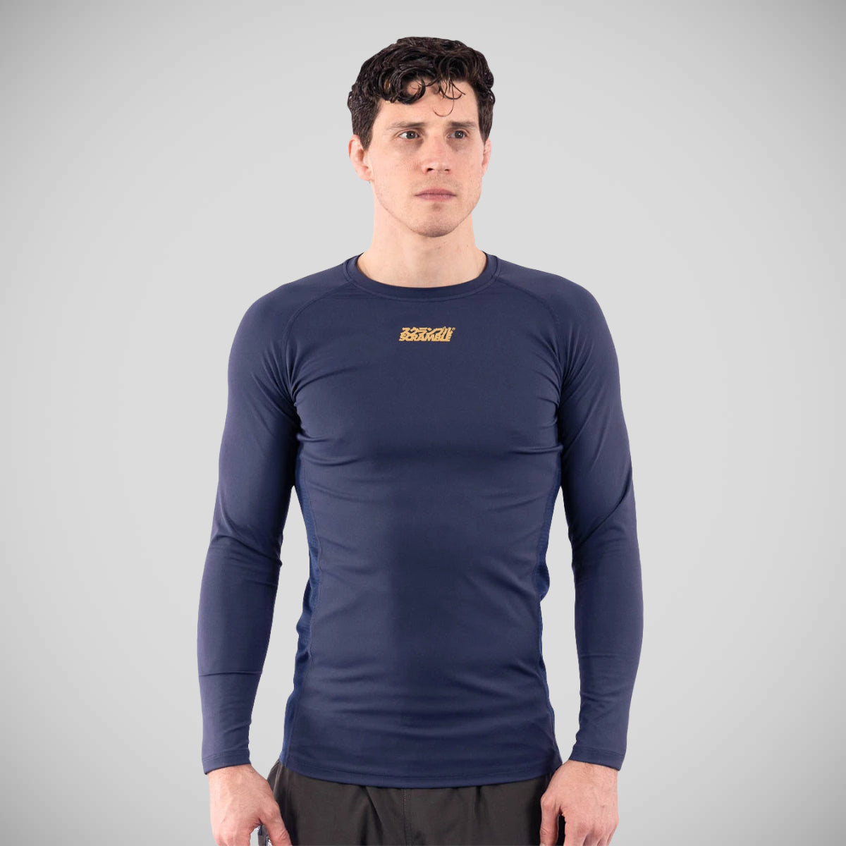 Scramble Shinobi Long Sleeve Rash Guard Navy from Made4Fighters