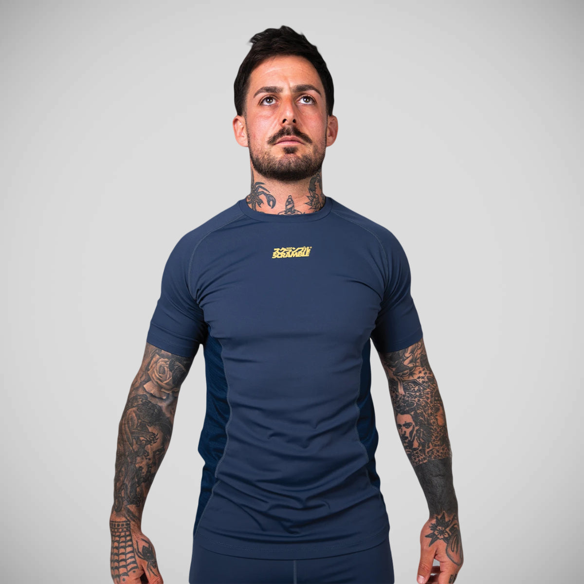 Scramble Shinobi Short Sleeve Rash Guard Navy from Made4Fighters
