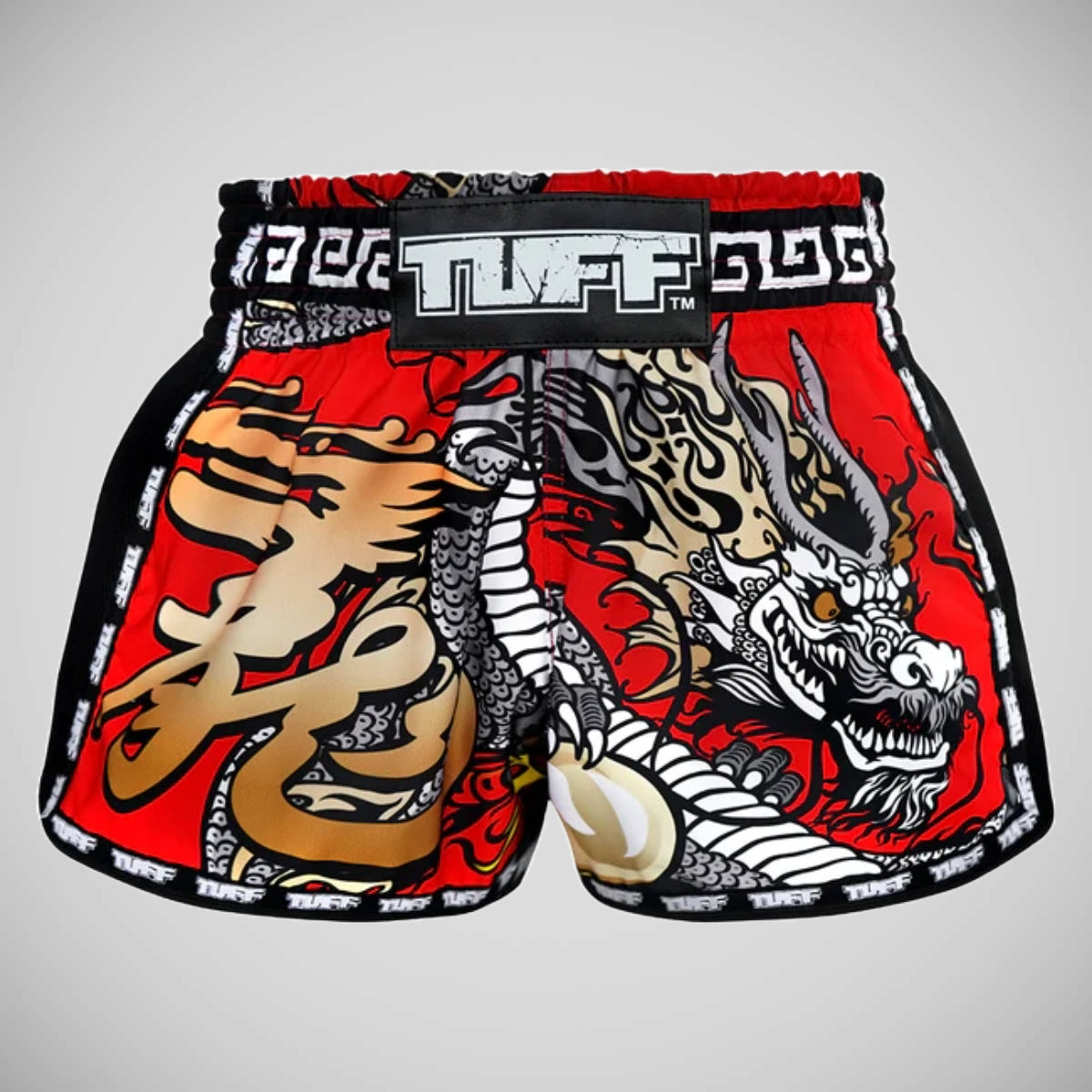 TUFF Sport MRS205 Retro Style Red Chinese Dragon Muay Thai Shorts at ...