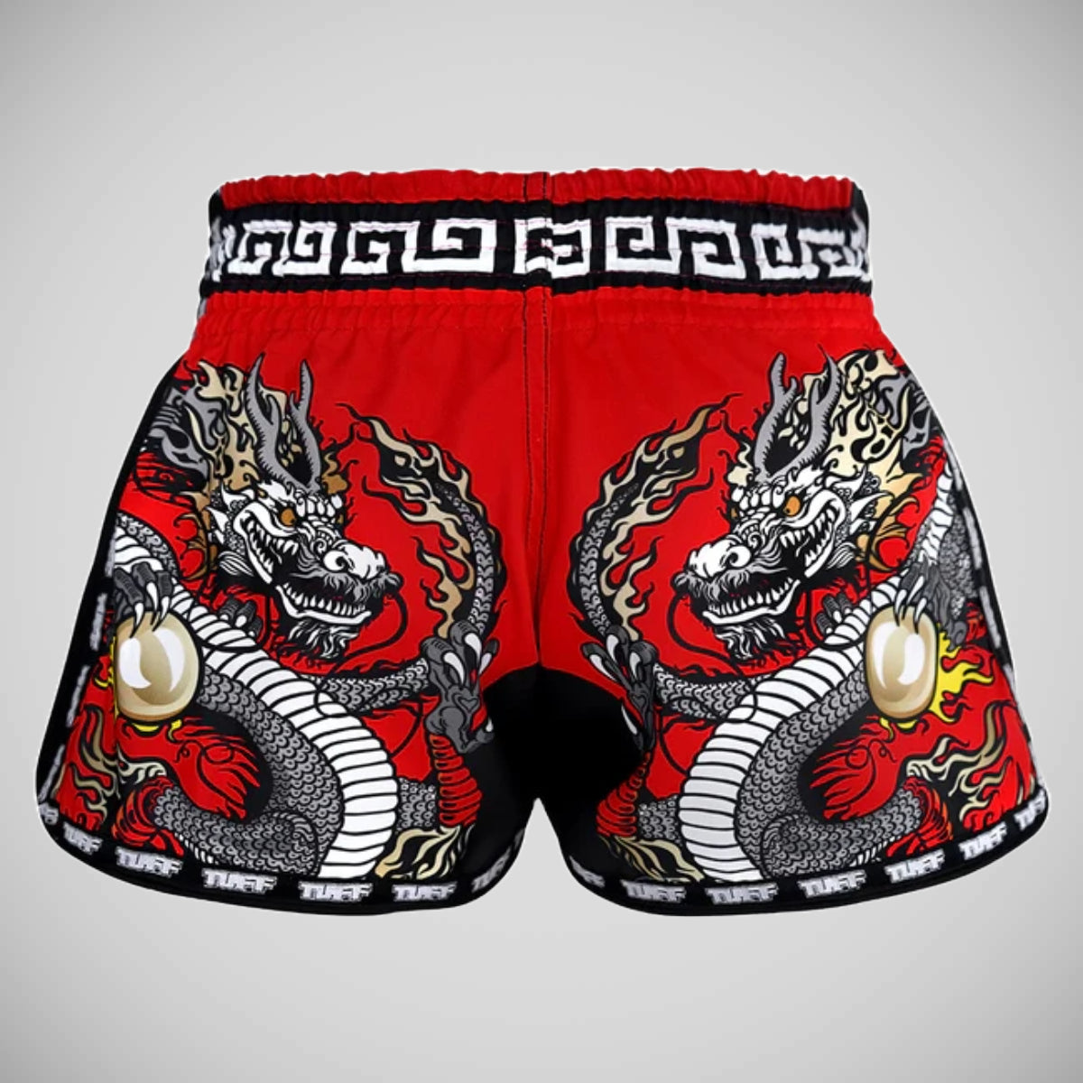 TUFF Sport MRS205 Retro Style Red Chinese Dragon Muay Thai Shorts at ...