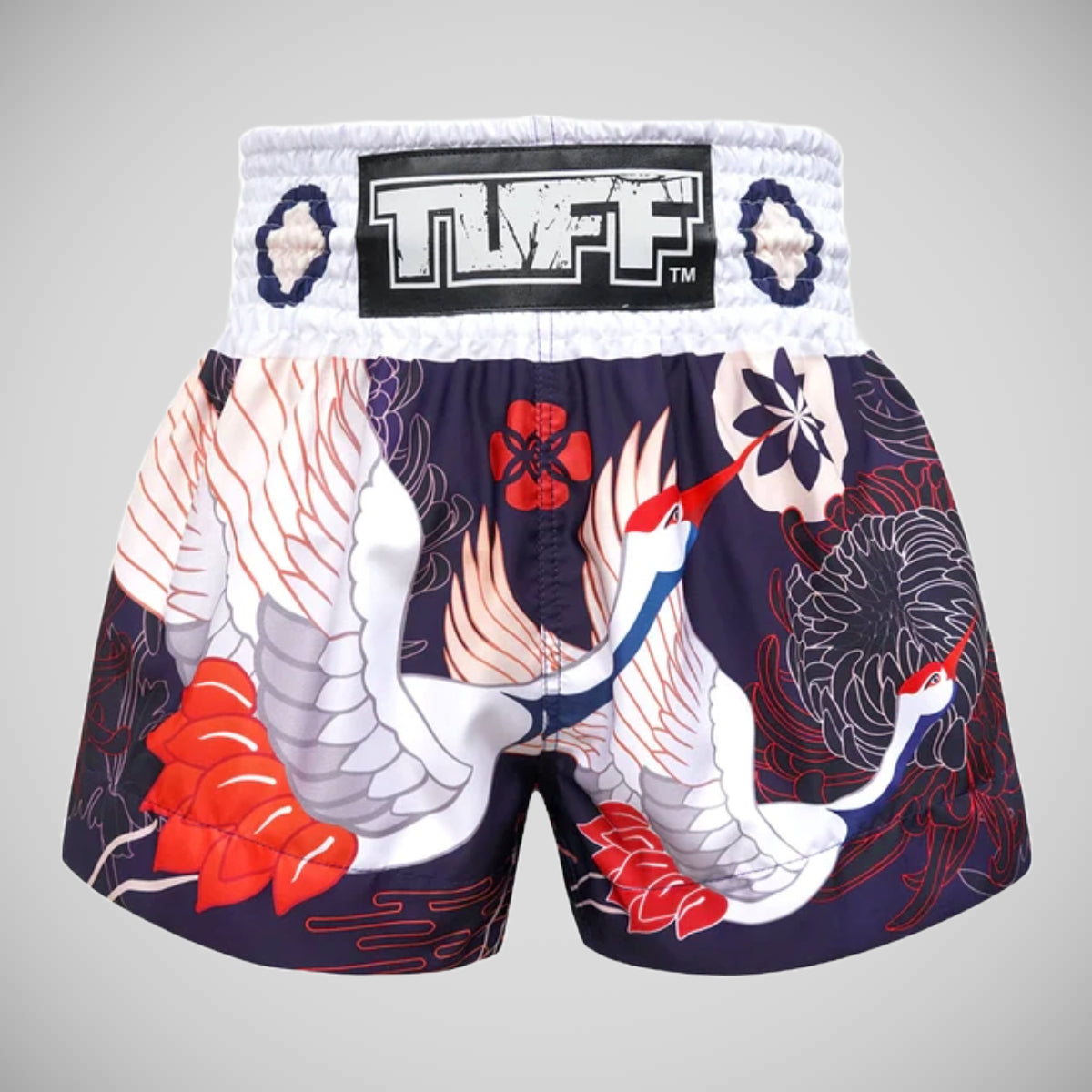 Tuff sport ms639 marineblå japansk tegning kran fugler muay thai shorts ...