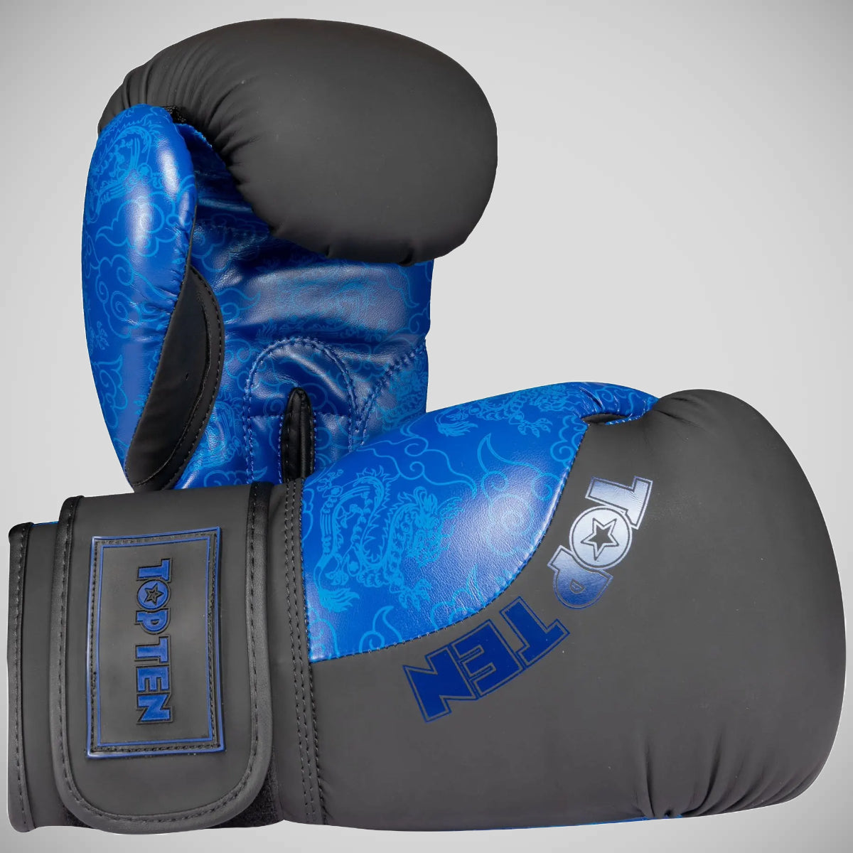 Top Ten Dragon Boxing Gloves Black/Blue from Made4Fighters