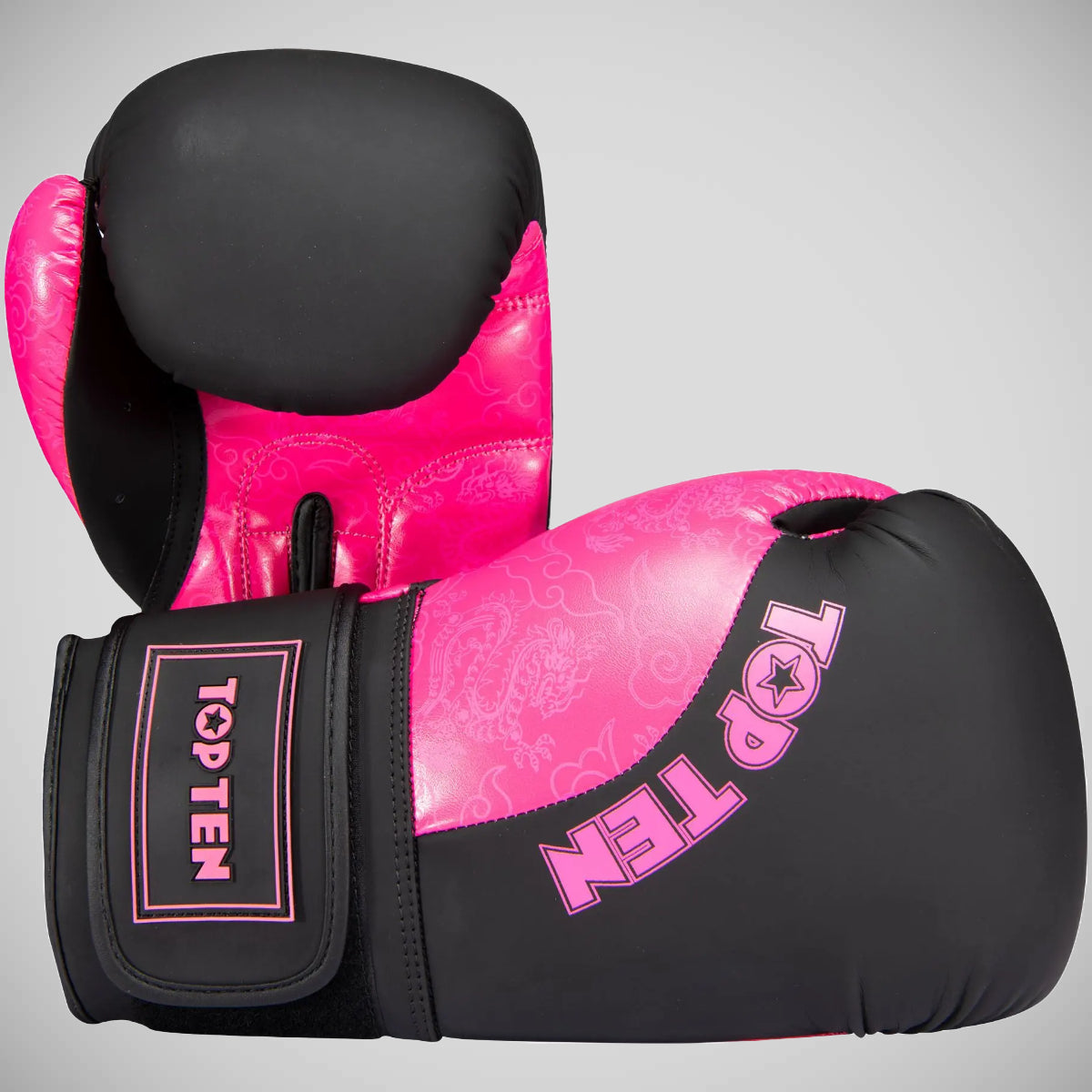 Top Ten Dragon Boxing Gloves Black/Pink from Made4Fighters