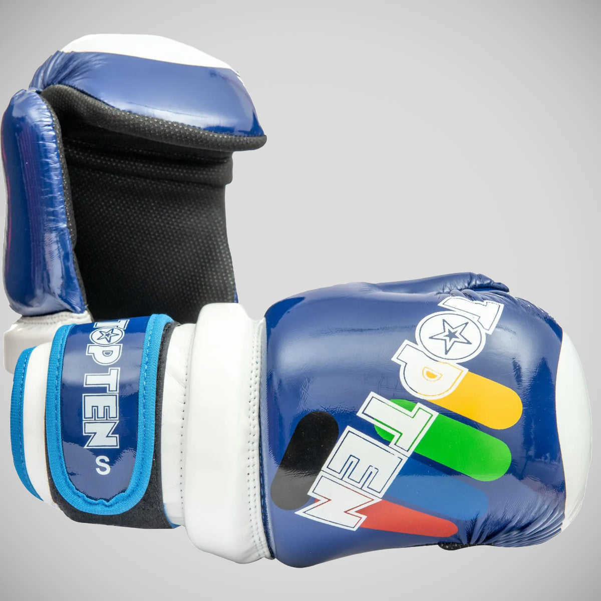 Top Ten Glossy Block ITF Pointfighter Gloves Blue from Made4Fighters