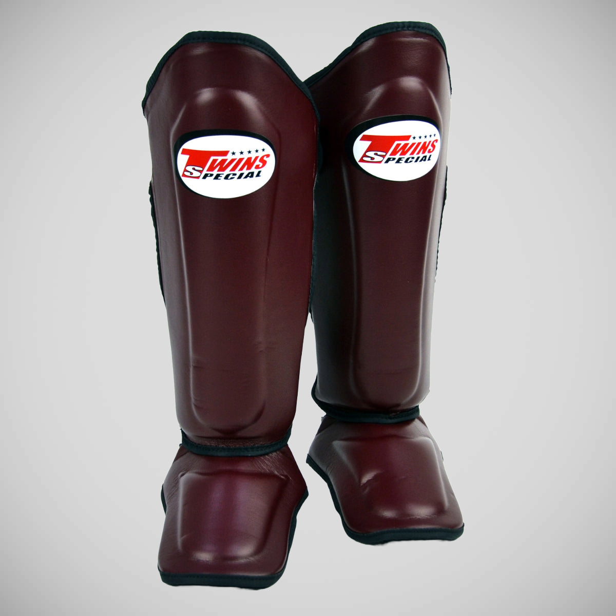 Twins SGS10 Double Padded Shin Pads Maroon/Black from Made4Fighters