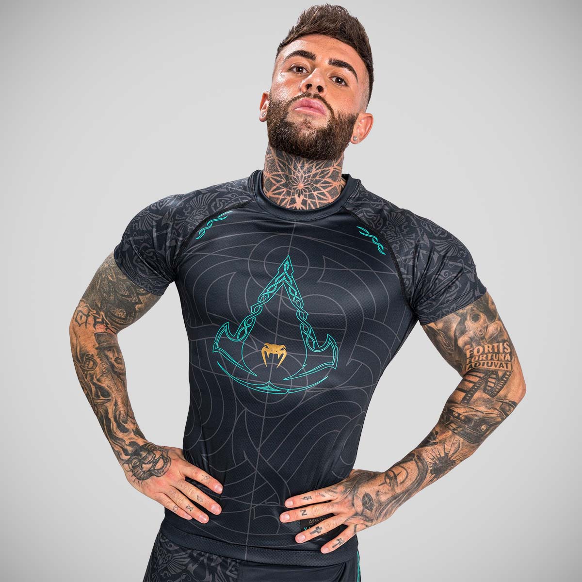 Black Venum Assassin's Creed Reloaded Short Sleeve Rash Guard from ...