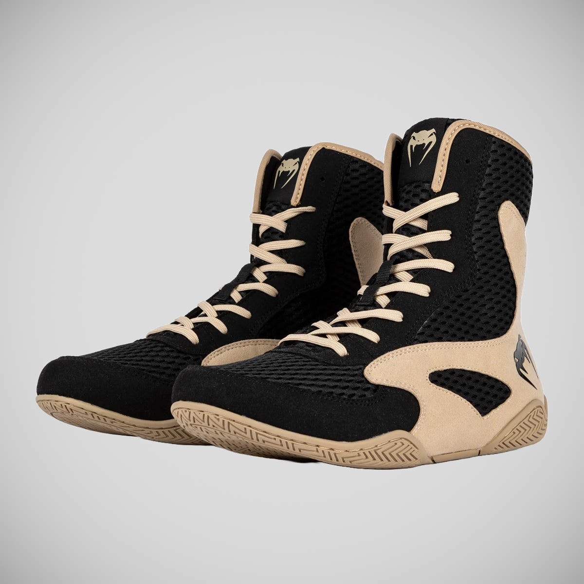 Venum Contender Boxing Shoes Black/Sand from Made4Fighters