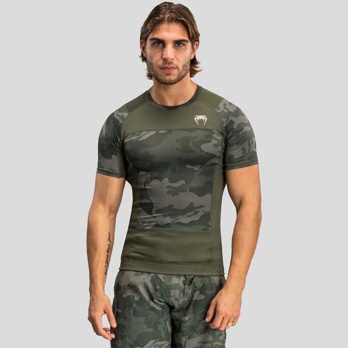 Venum G-Fit Air Short Sleeve Rash Guard Army Camo from Made4Fighters