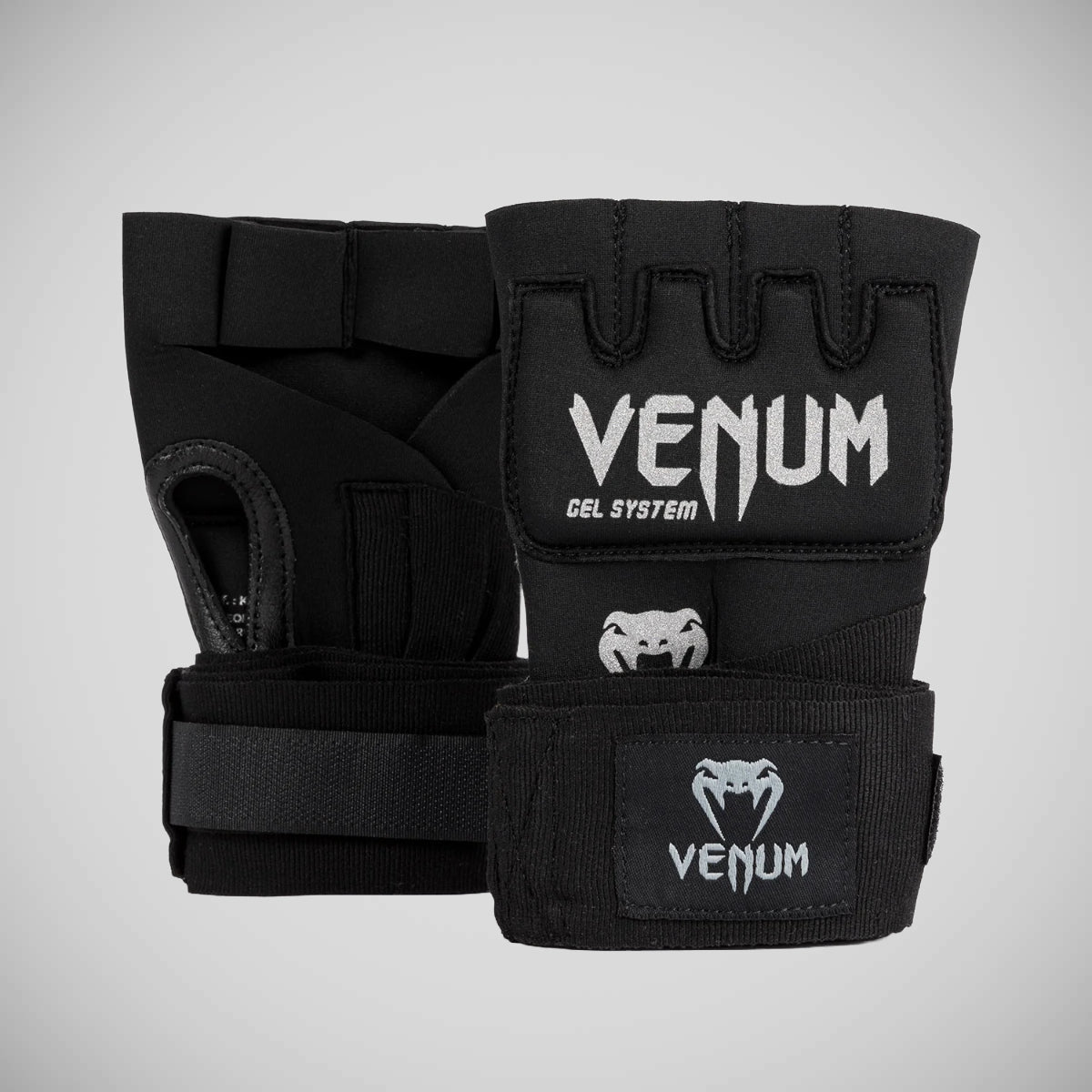 Venum Kontact Gel Quick Hand Wraps Black/Silver from Made4Fighters