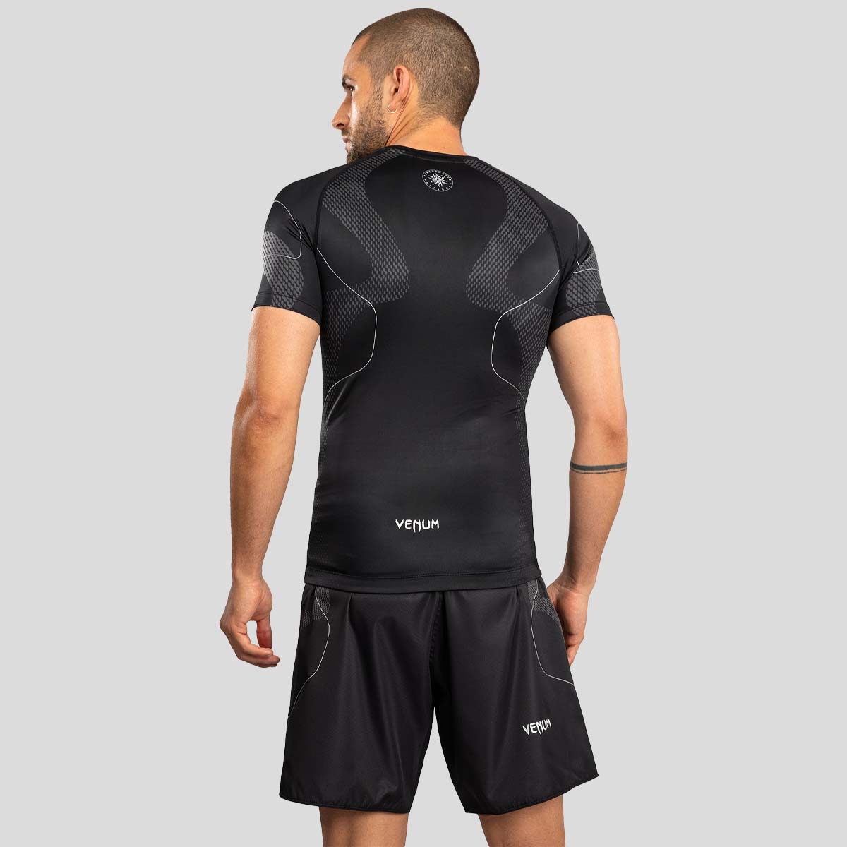 Venum Nexus Short Sleeve Rash Guard Black/Silver from Made4Fighters